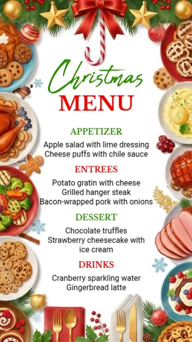 christmas food menu Template | PosterMyWall