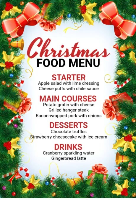 Christmas Food Menu Template | PosterMyWall