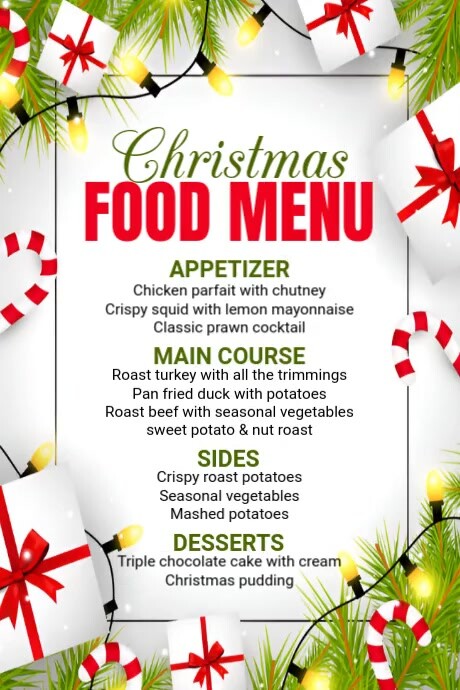 Christmas Food Menu Template | PosterMyWall