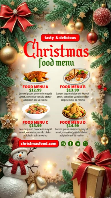 Christmas Food Menu Template | PosterMyWall
