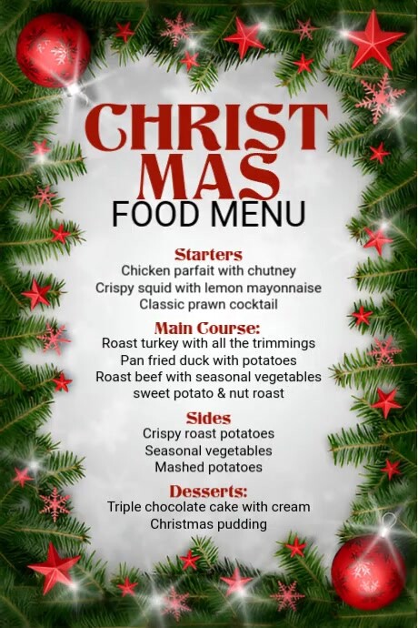 Christmas Food Menu Template | PosterMyWall