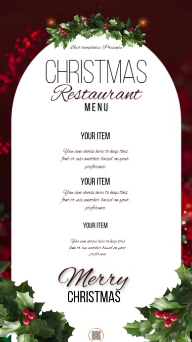 Modèle christmas food menu design template free | PosterMyWall