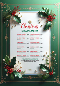 Christmas Food Menu flyer Template | PosterMyWall
