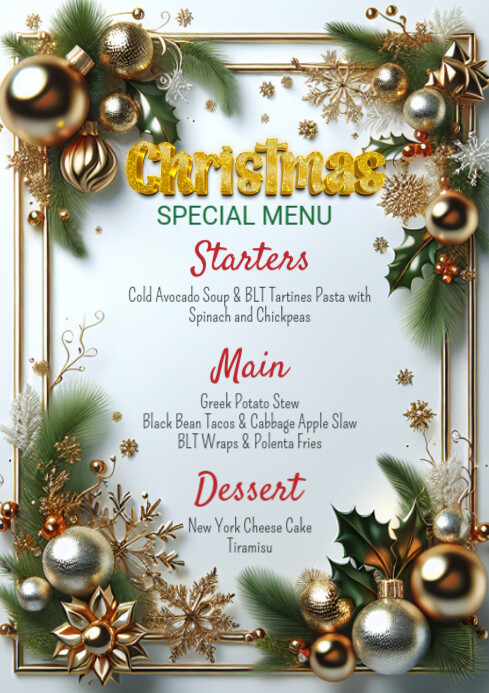 Christmas Food Menu Template | PosterMyWall