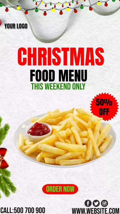 Christmas food promotion design flyer Template | PosterMyWall