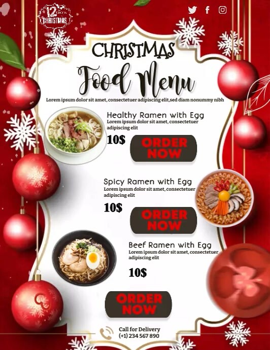 Christmas Food Restaurant Menu (2) Template | PosterMyWall