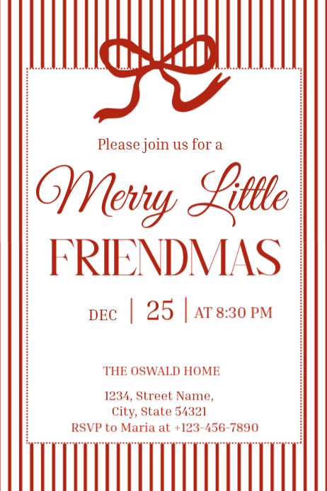 Christmas Friendsmas Party Template | PosterMyWall