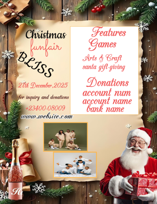 Christmas funfair charity donation flyer Template | PosterMyWall