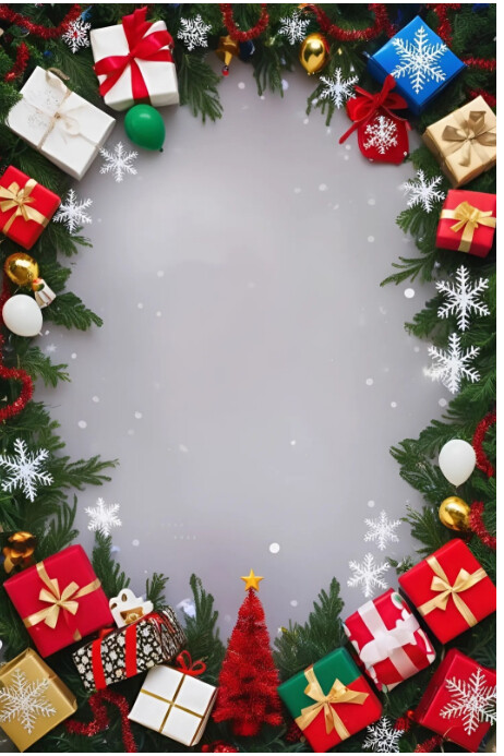 Christmas Gift Border with Snowflakes Template | PosterMyWall