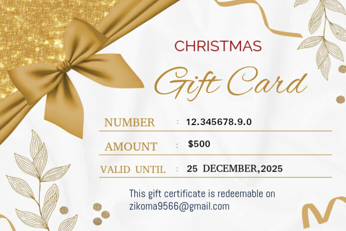 Christmas gift card Template | PosterMyWall