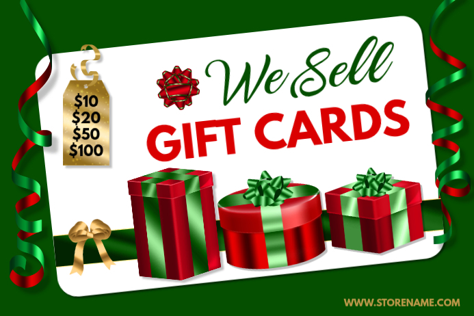 Christmas Gift Card Voucher Ad Poster Template | PosterMyWall