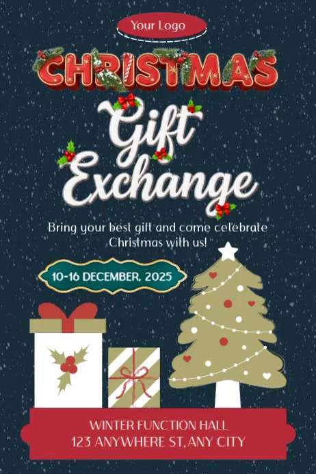 Christmas Gift Exchange Template | PosterMyWall