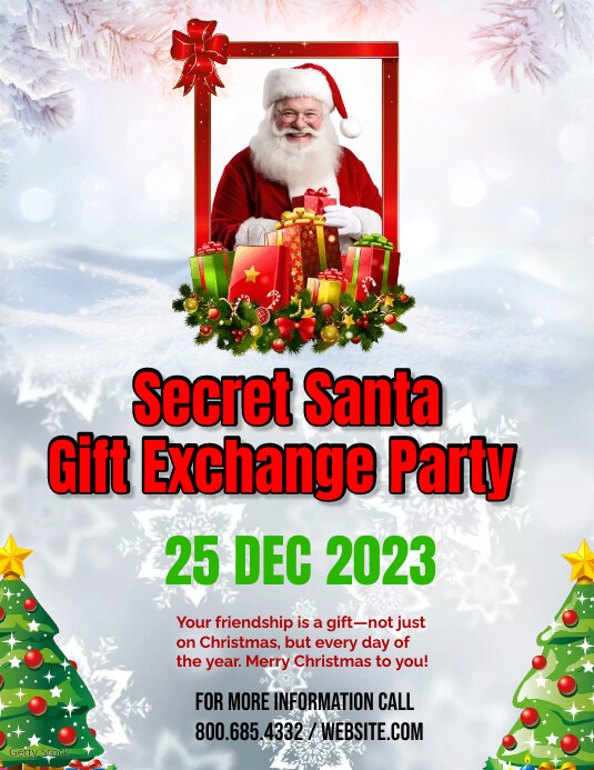 Christmas gift exchange flyers Template | PosterMyWall