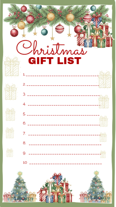 Christmas gift list design template | PosterMyWall