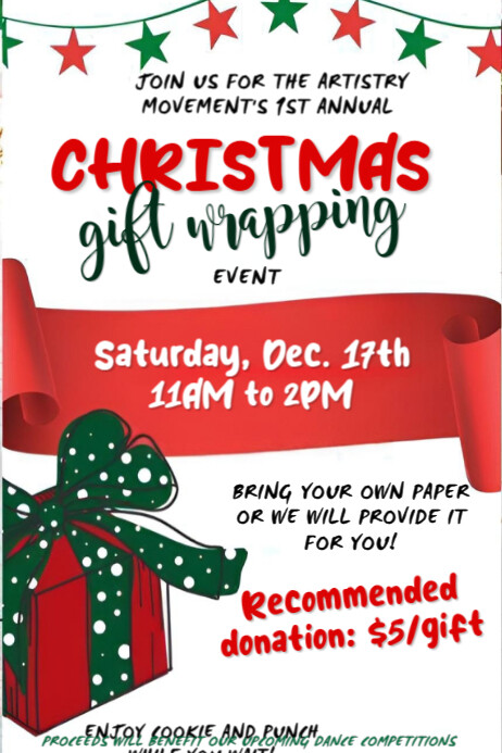 Christmas Gift Wrapping Event Flyer | Holiday Fundraiser & School ...