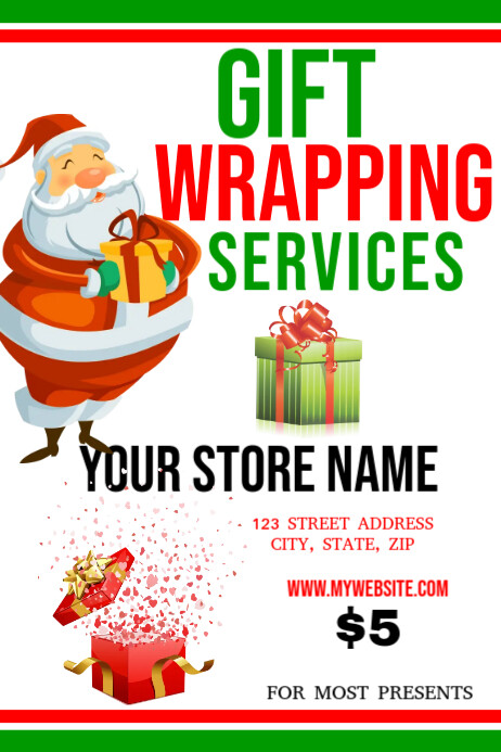 Christmas Gift Wrapping Service Template | PosterMyWall