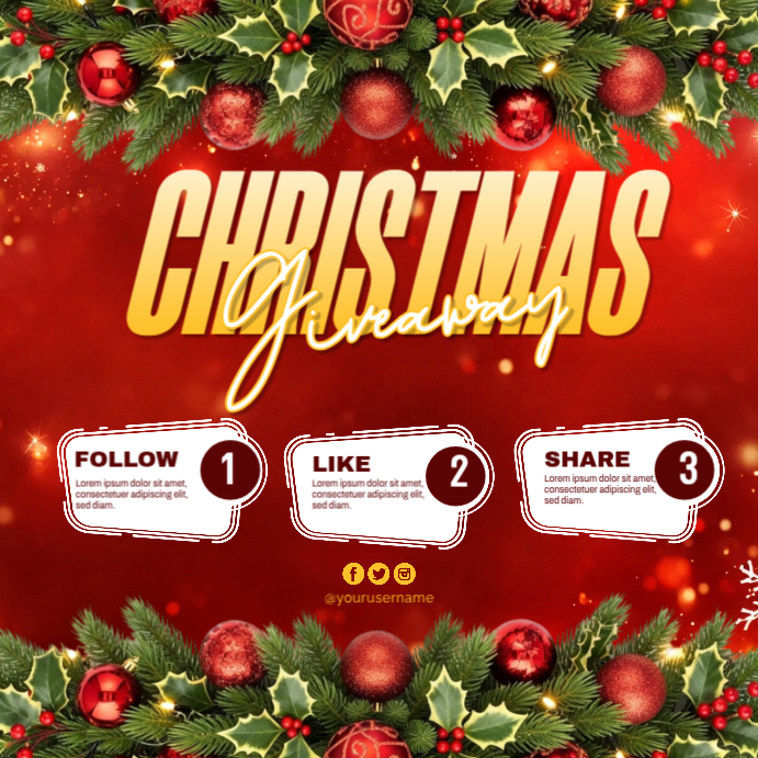 Plantilla de Christmas Giveaway Instagram Post | PosterMyWall