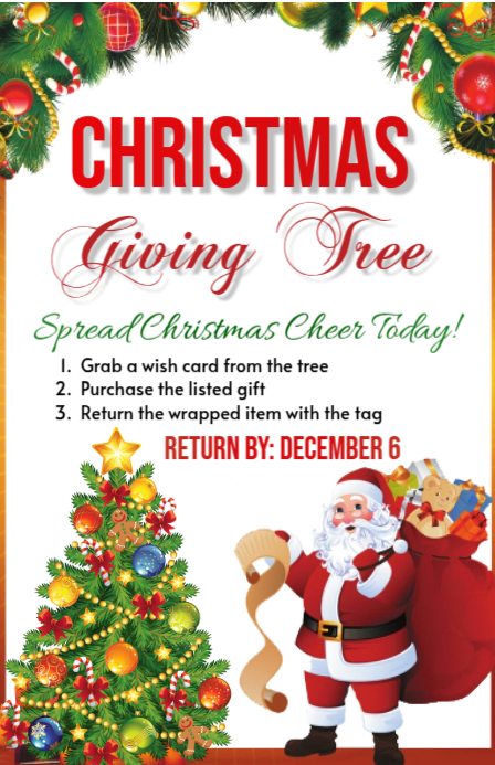 Copy of Christmas Giving Tree Fundraiser Flyer- Holiday Charity ...