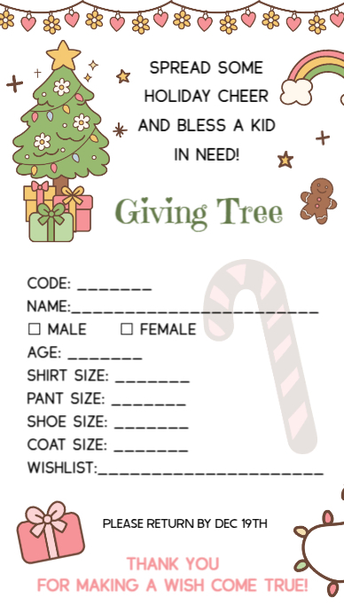 Plantilla de Christmas Giving Tree Tag Template | PosterMyWall