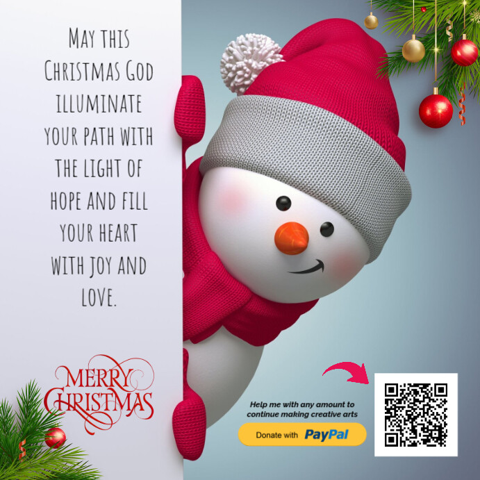 Christmas god snowman Instagram post Template | PosterMyWall