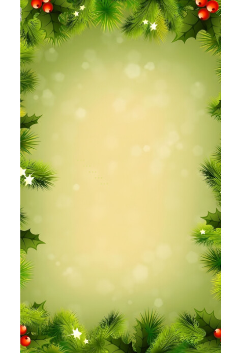 Copy of Christmas Greenery Border with Holly and Bokeh Background ...