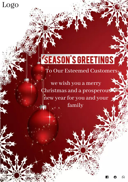 Christmas Greeting Card Template | PosterMyWall