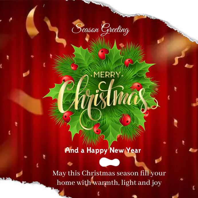 CHRISTMAS GREETING CARD HAPPY CHRISTMAS AN Template | PosterMyWall