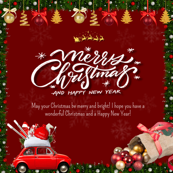 Christmas Greeting Card Instagram Post Template | PosterMyWall