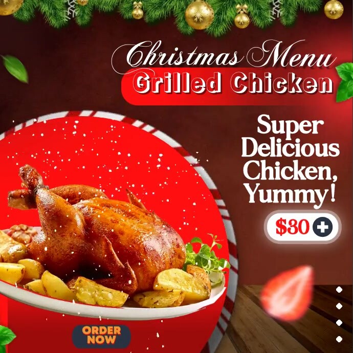 Christmas Grilled Chicken Menu (1) Template | PosterMyWall