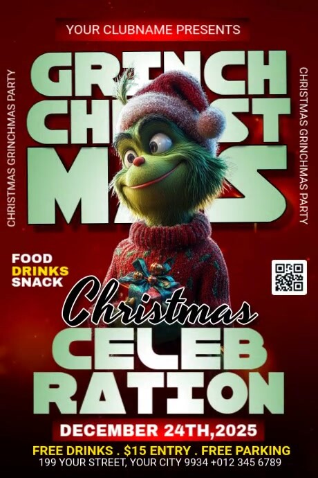 Christmas Grinch Celebration Template | PosterMyWall