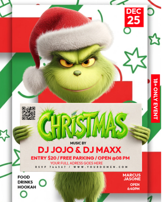 Christmas Grinch Event Flyer Template | PosterMyWall