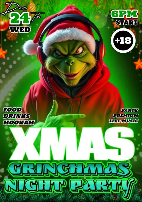 Christmas Grinch Party Template | PosterMyWall