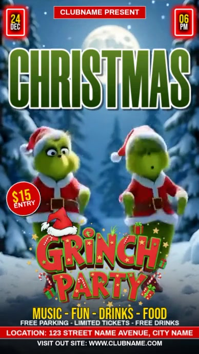 Christmas Grinch Party Template | PosterMyWall