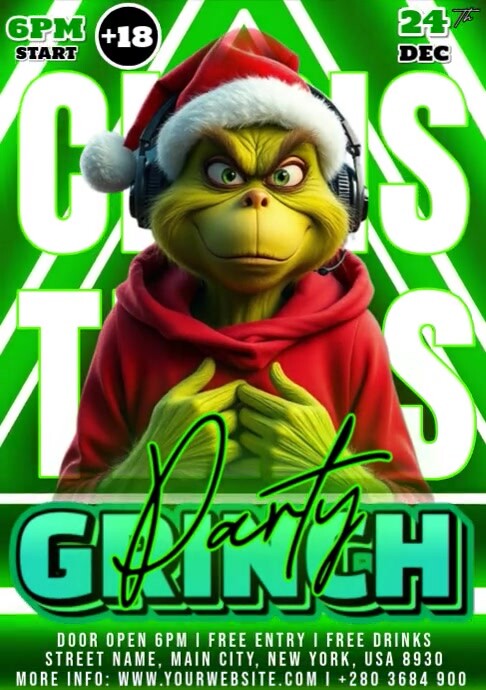 Christmas Grinch Party Template | PosterMyWall