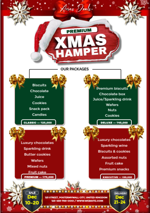 Christmas hamper Modelo | PosterMyWall