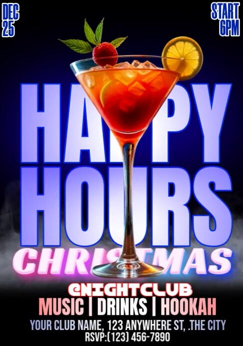 Copy of Christmas Happy hour | PosterMyWall