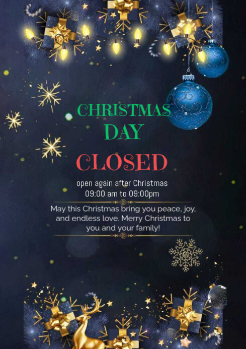 Christmas holiday closed Template | PosterMyWall