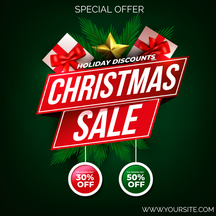CHRISTMAS HOLIDAY DISCOUNT Template | PosterMyWall