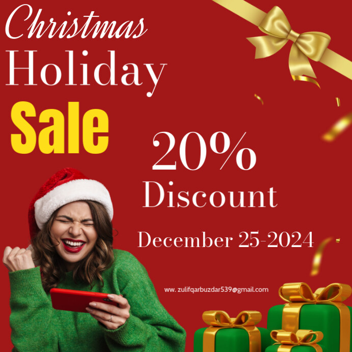 Christmas holiday discount Template | PosterMyWall