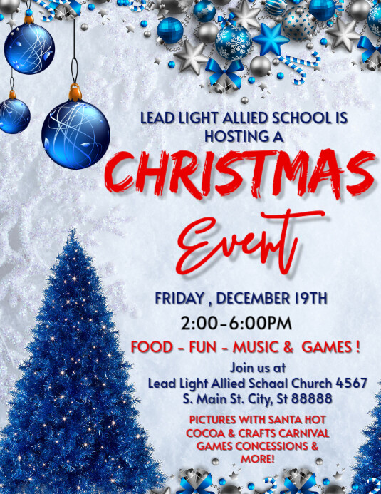 Christmas Holiday Festival Event Flyer Template | PosterMyWall