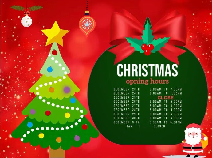 Copy of Christmas Holiday Hours | PosterMyWall