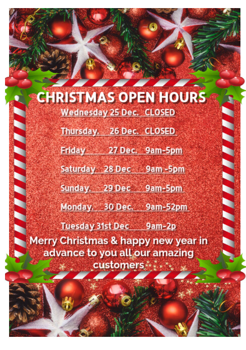 Copy of Christmas Holiday open & closing time poster | PosterMyWall