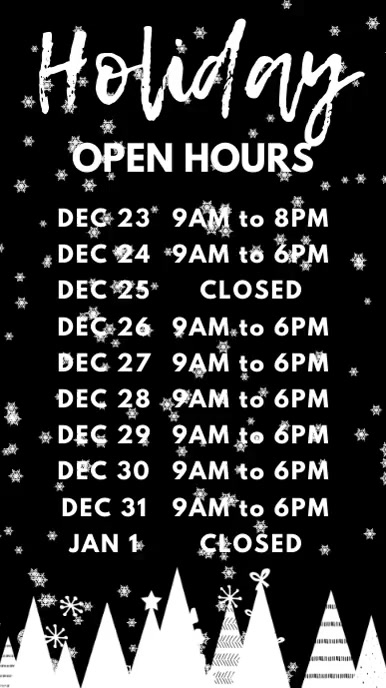 Christmas Holiday Opening Hours Template | PosterMyWall