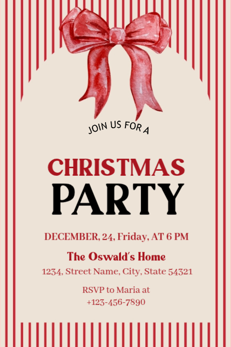 Christmas Holiday Party Invitation Template | PosterMyWall