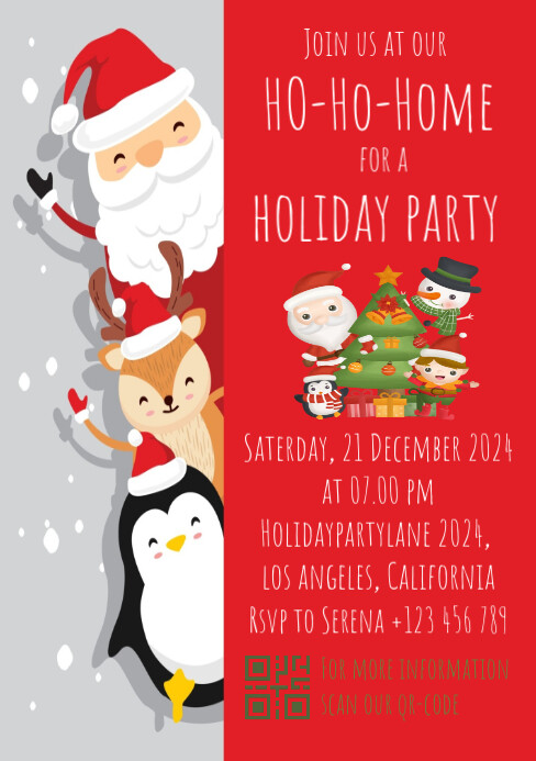 Christmas holiday party invitation Template | PosterMyWall