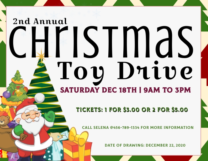 Christmas Holiday Toy Drive Fundraiser Template | PosterMyWall