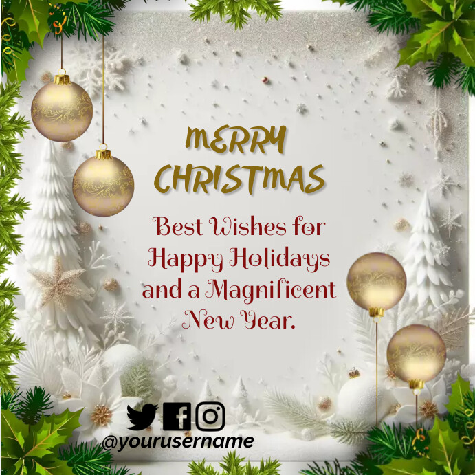 Christmas Holidays Card Template | PosterMyWall