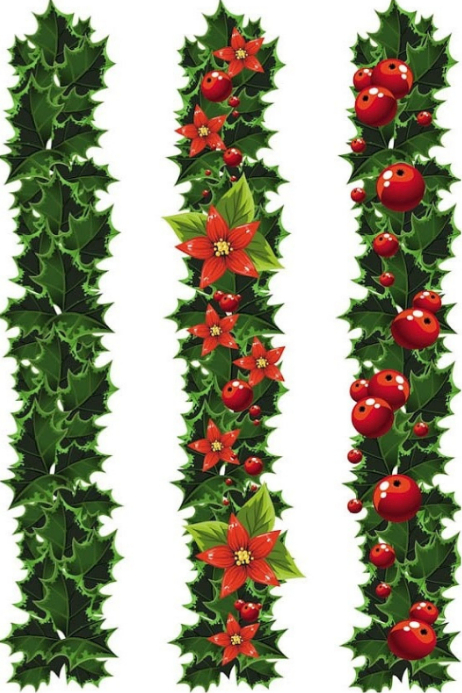 Christmas holly garland borders Template | PosterMyWall