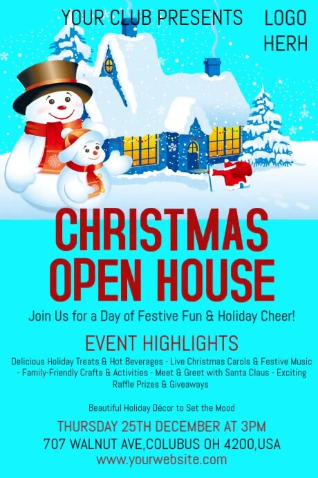 Copy of Christmas Home Open Poster | PosterMyWall