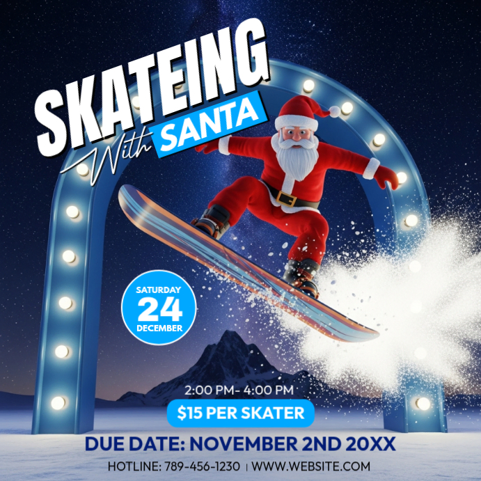 Christmas Ice Skating Template | PosterMyWall